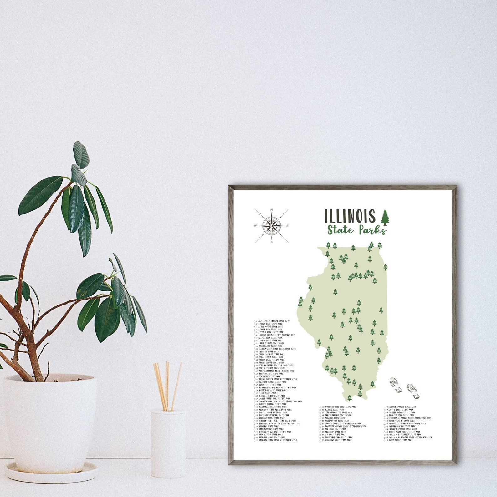 Illinois State Parks Map Print-illinois State Parks - Etsy