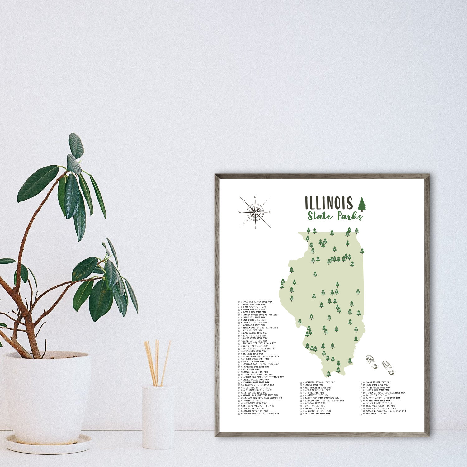 Illinois State Parks Map Print-illinois State Parks - Etsy