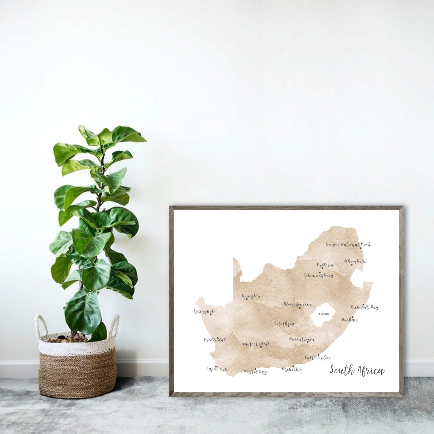 South Africa Map-south Africa Poster-minimalist Map Print-watercolor ...