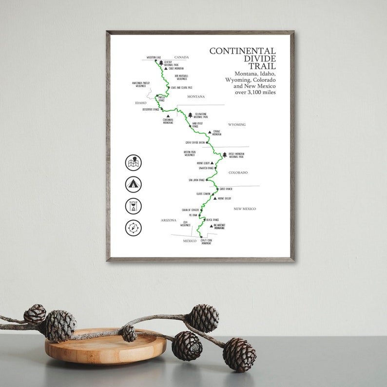 Continental Divide Trail Map-cdt Hiking Map-continental Divide - Etsy