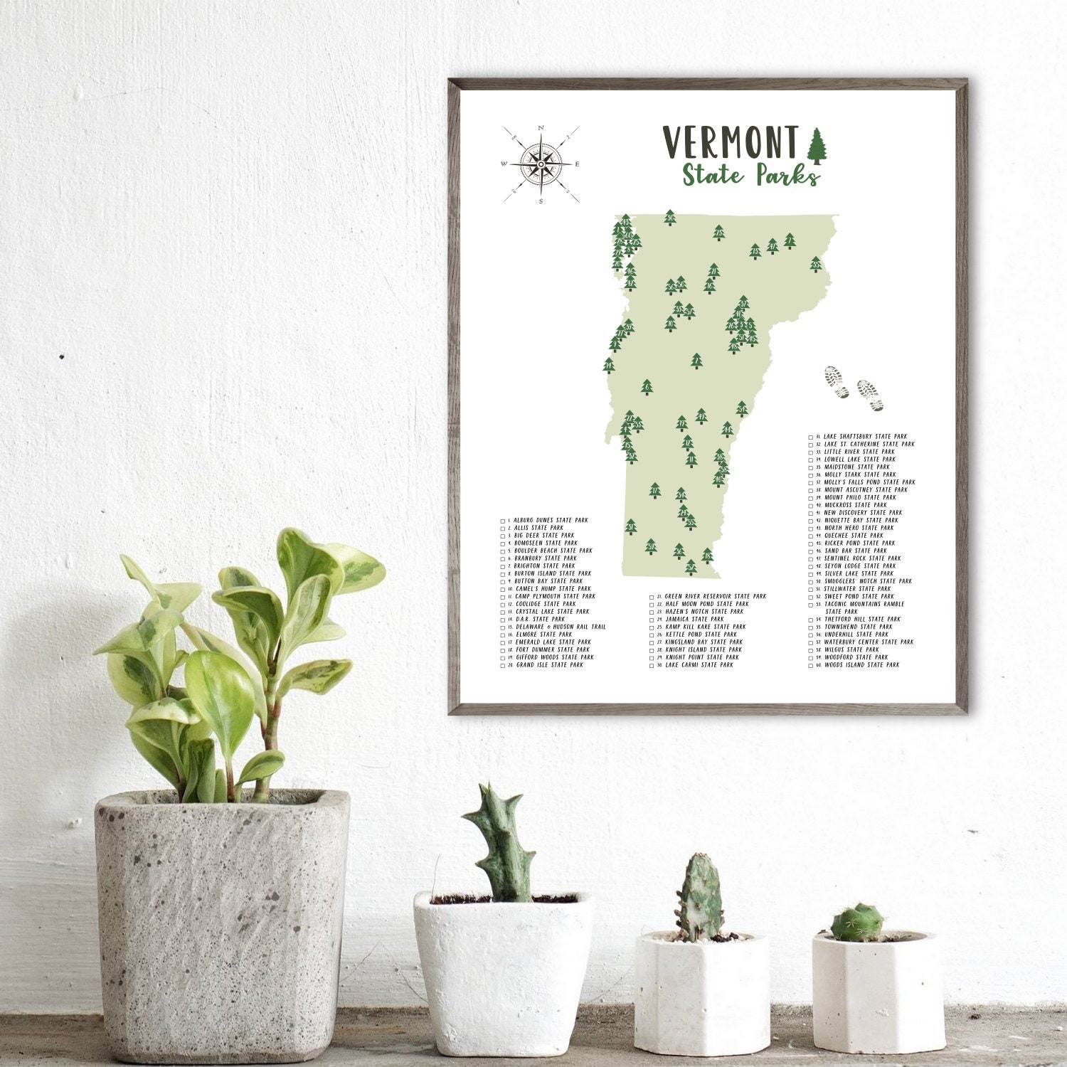 Vermont State Parks Map Print-vermont State Parks - Etsy