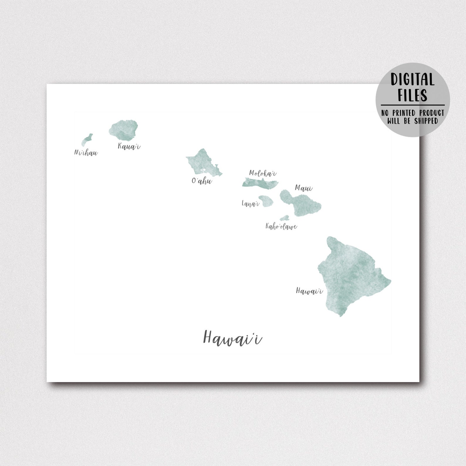 Hawaii Map-hawaiian Island Map Print-hawaii Poster-minimalist - Etsy