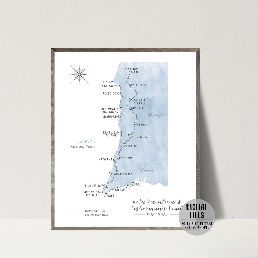 Portugal Rota Vicentina Map-fisherman's Trail Hiking Map-portugal ...