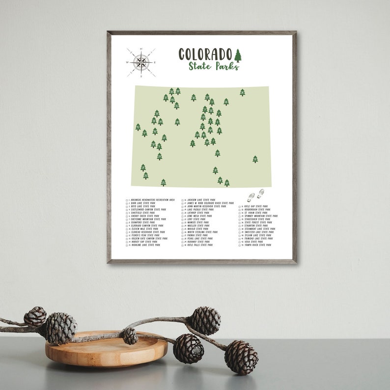 Colorado State Parks Map-colorado State Parks Checklist-state - Etsy