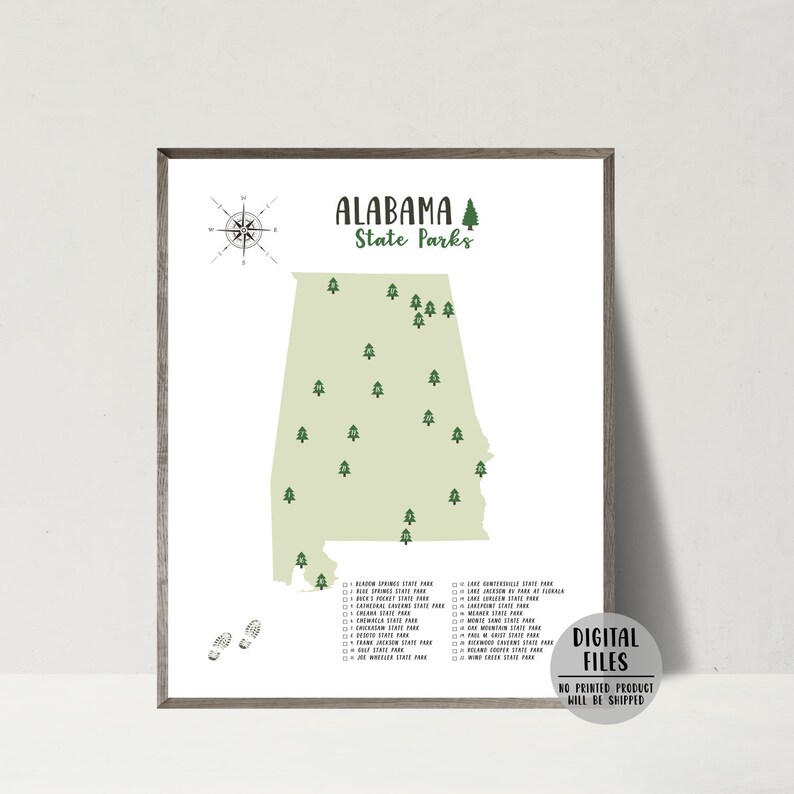 Alabama State Parks Map-state Parks of Alabama Map - Etsy