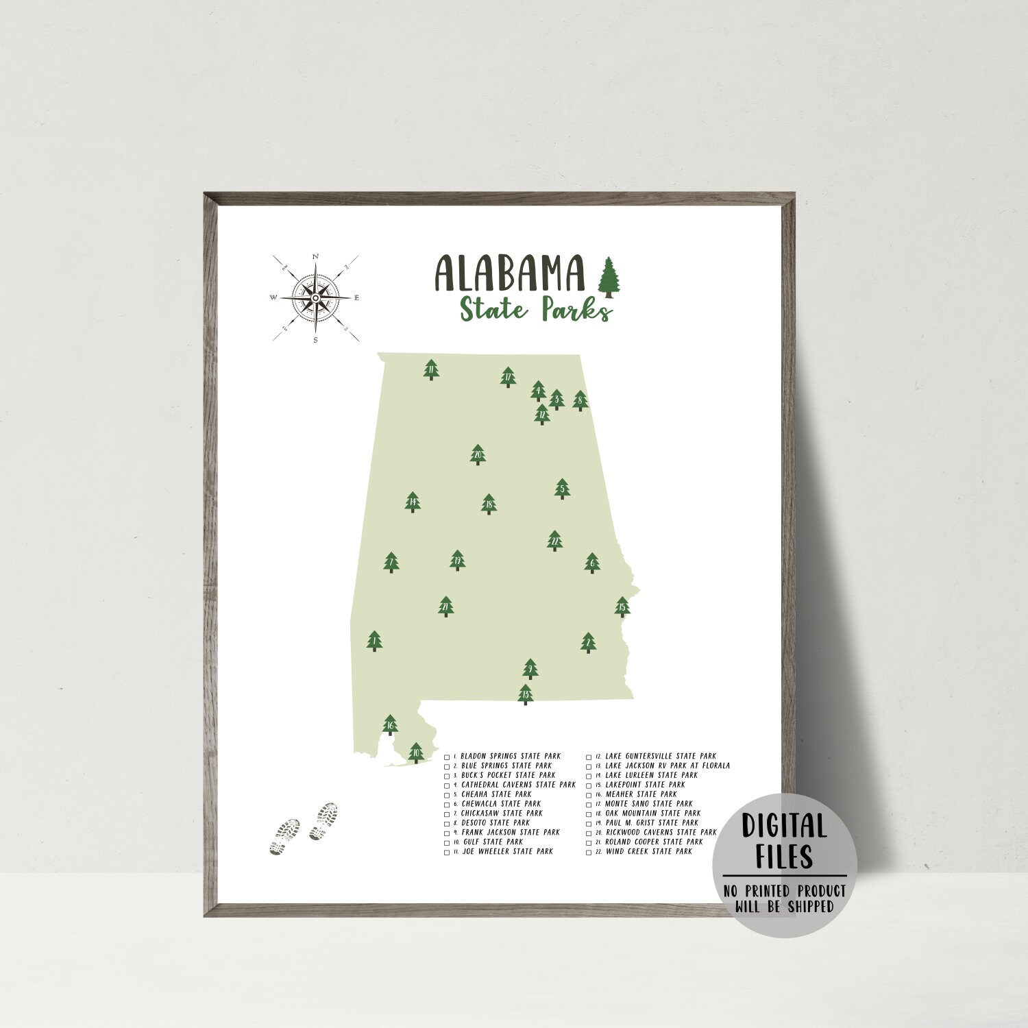 Alabama State Parks Map-state Parks of Alabama Map - Etsy