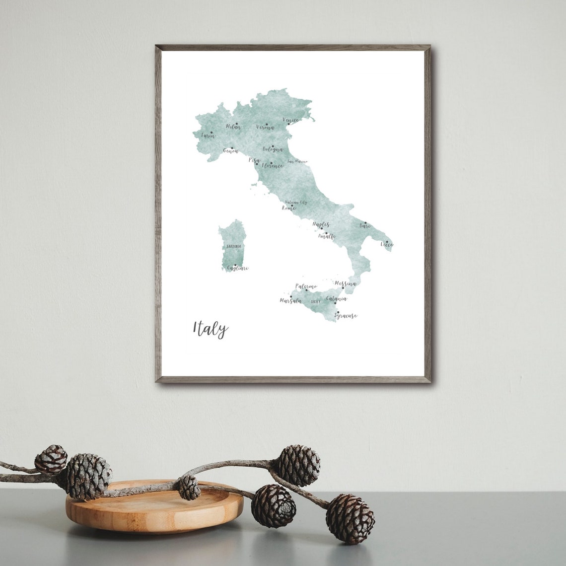 Italy Map-italy Poster-minimalist Map Print-watercolor Map - Etsy Australia