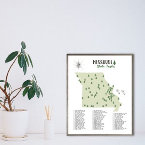 Missouri State Parks Map Print-missouri State Parks Checklist-state ...