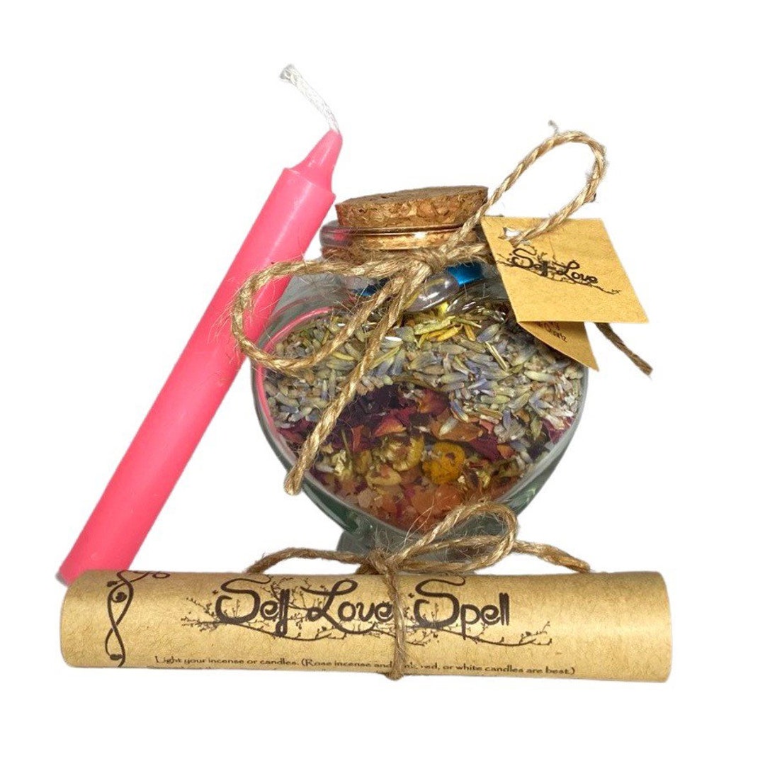 Self Love Spell Kit With Ritual, Heart Shaped Spell Jar, and Candle - Etsy