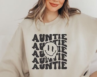 Smiley Face Auntie Shirt - Etsy