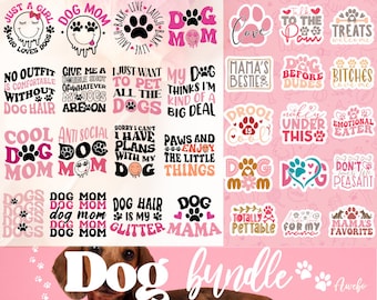Dog Mom Svg Bundle, Dog Mama Svg Bundle, Retro Dog Mom Svg, Dog Quotes ...