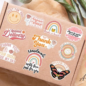 30 Boho Thank You Stickers SVG PNG Bundle | Digital Thank You Printable ...