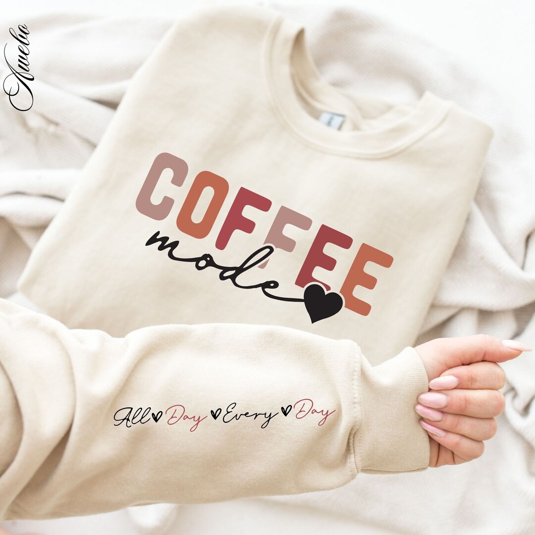 Coffee Mode All Day SVG PNG, Funny Retro Coffee Quote Svg, Coffee Lover Svg, Trendy Svg, Mom ...