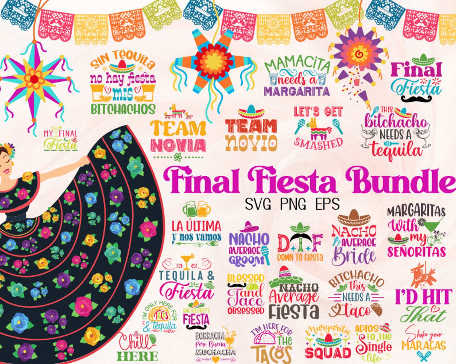 Mexican Bachelorette Party Svg Png Bundle Final Fiesta - Etsy