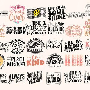Anti Bullying Svg Bundle, Stop Bullying Svg, Be Kind Svg, Kindness Svg ...