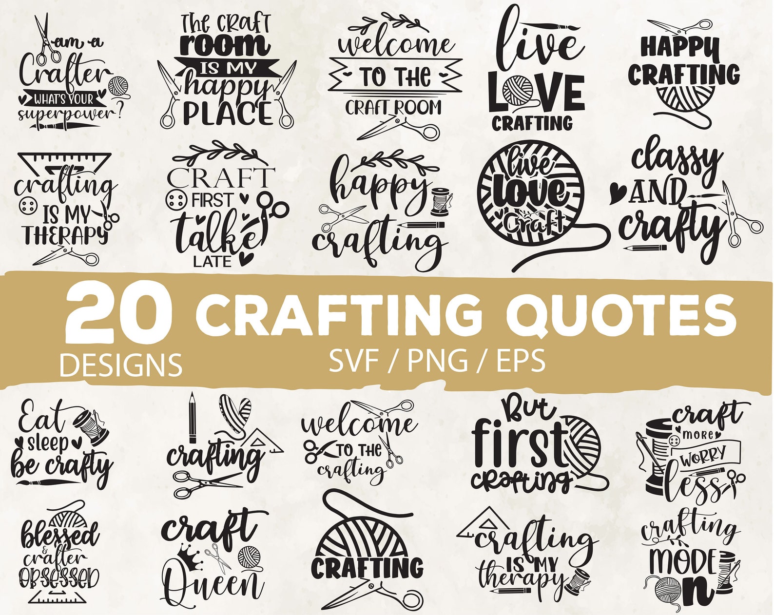 20 Crafting Svg Bundle | Crafter Quotes Svg | Craft Svg | Girl Svg ...