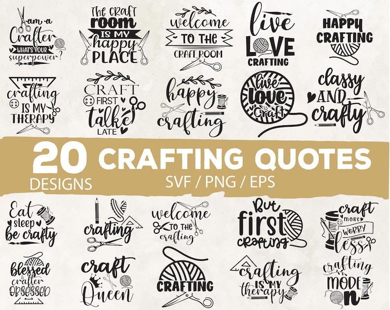 20 Crafting Svg Bundle | Crafter Quotes Svg | Craft Svg | Girl Svg ...