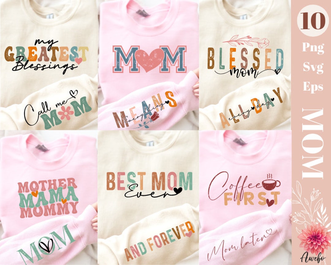 Boho Mom Svg Png Bundle, Mom Sleeve Shirt Design Svg, Positive Mama ...