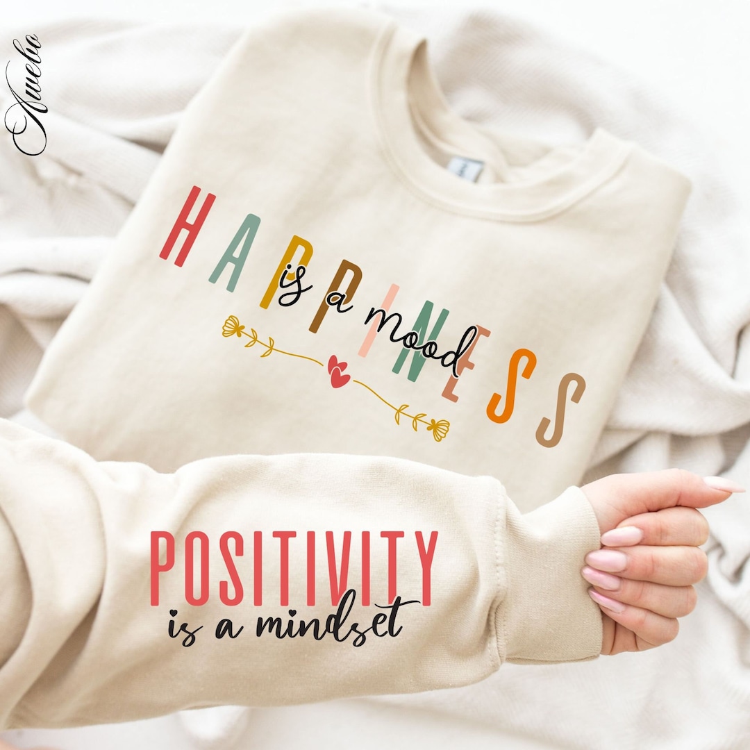 Happiness is a Mood SVG PNG, Boho Motivational Sleeve Shirt Design Svg ...