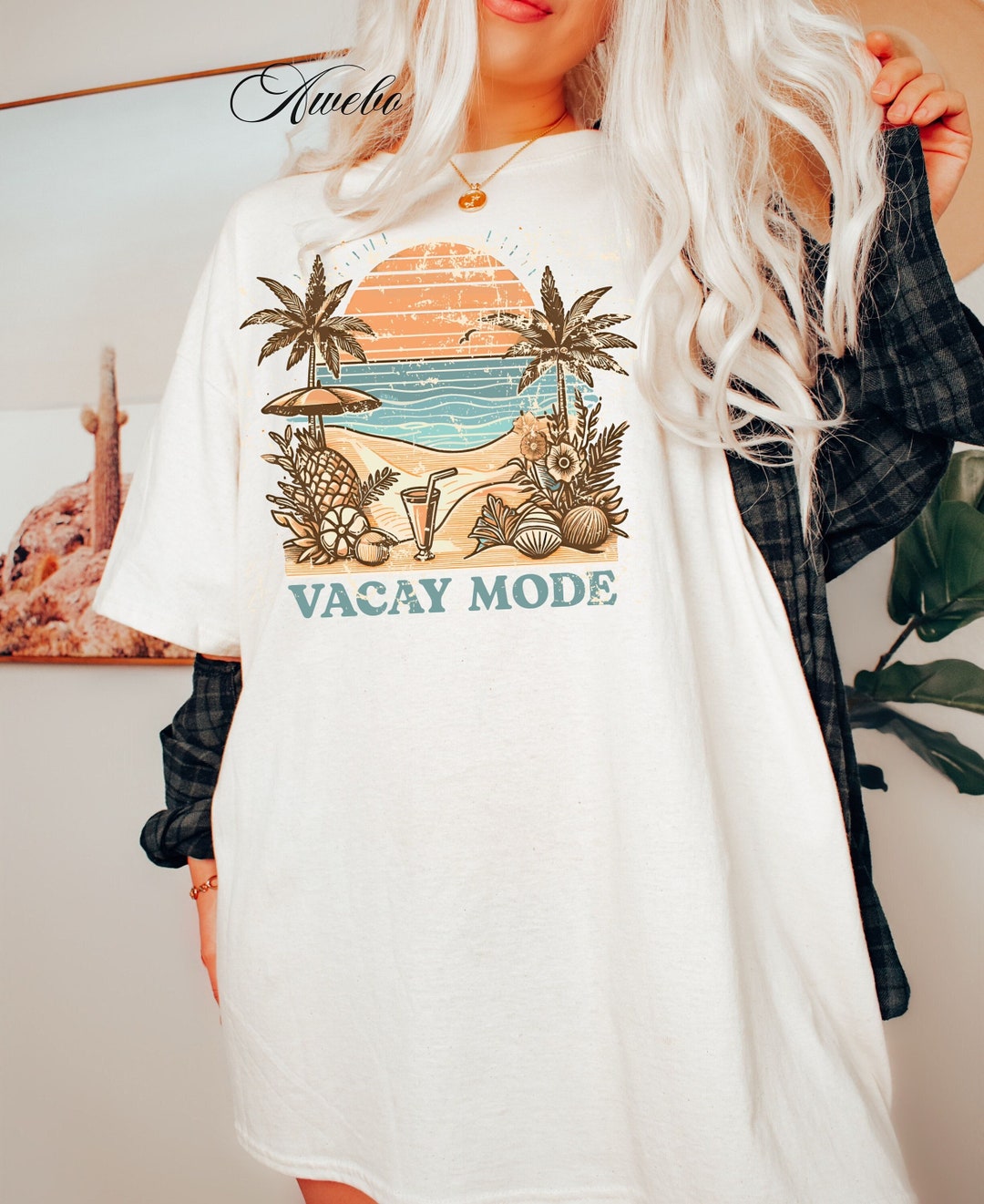 Vacay Mode Beach Waves Png, Retro Summer Png, Summer Trendy Beach Vibes ...