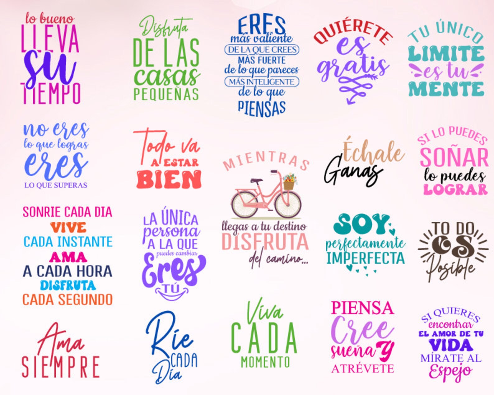 20 Latina Motivational Quotes Bundle Svg | Positive Quotes Svg | Latina ...