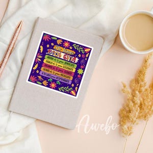 11 Floral Motivational Latina Stickers PNG Bundle, Digital Printable ...