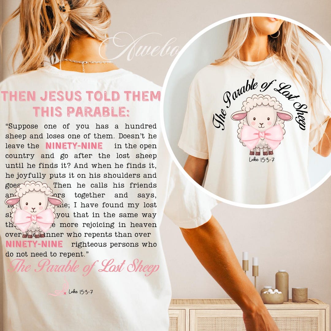 The Parable of Lost Sheep Png, Coquette Christian Shirt Png ...