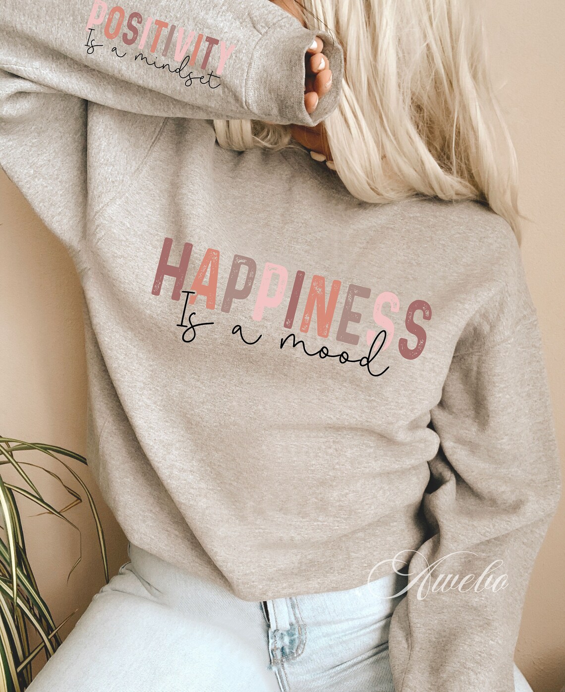 Happiness is a Mood SVG PNG EPS, Boho Motivational Sleeve Shirt Design ...