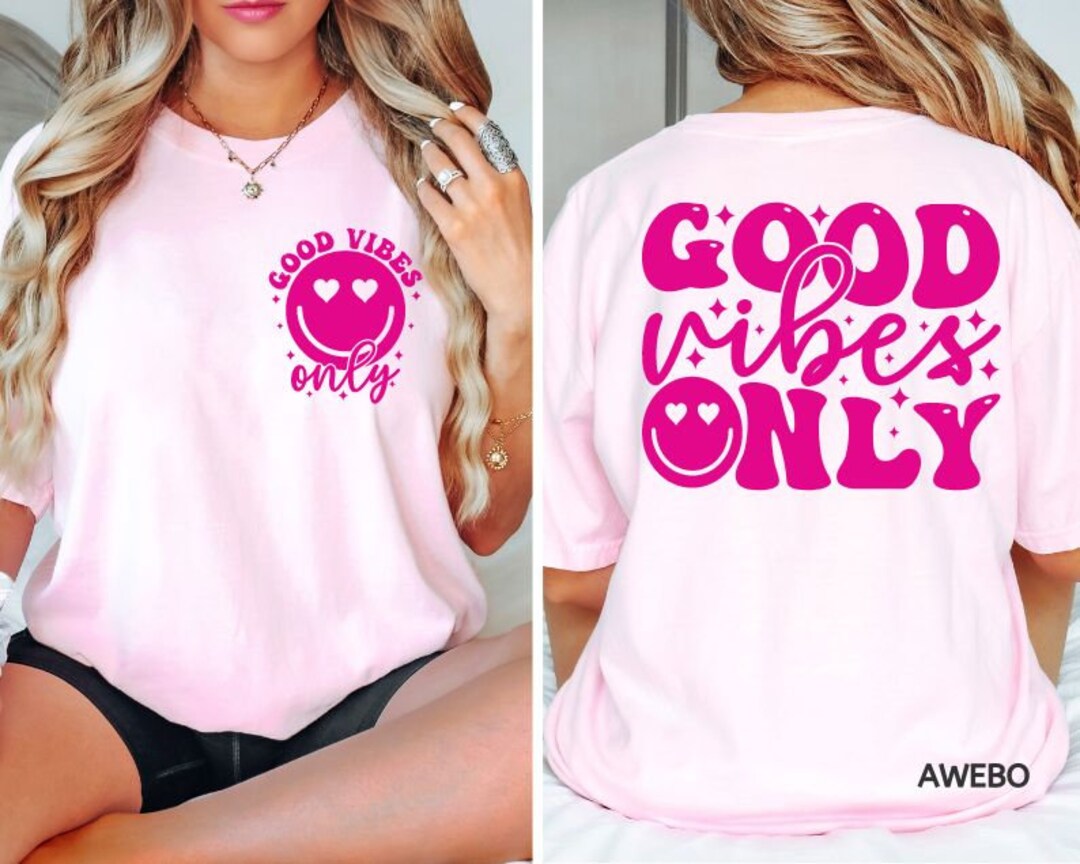 Good Vibe Only Svg Png, Retro Wavy Text SVG, Hippie SVG, Trendy Shirt Svg, Motivational Quote ...