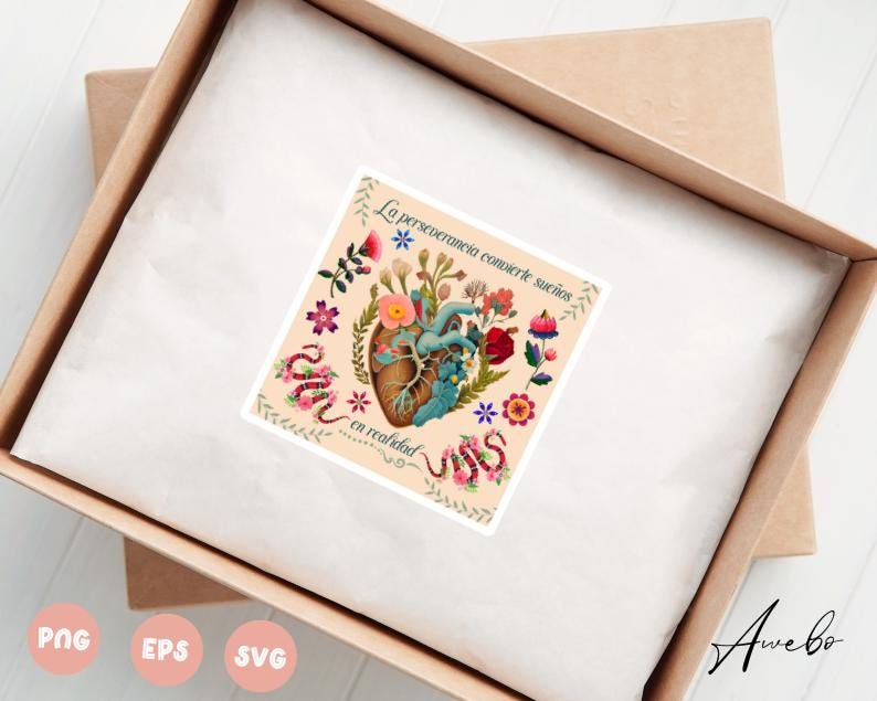 11 Floral Motivational Latina Stickers PNG Bundle, Digital Printable ...