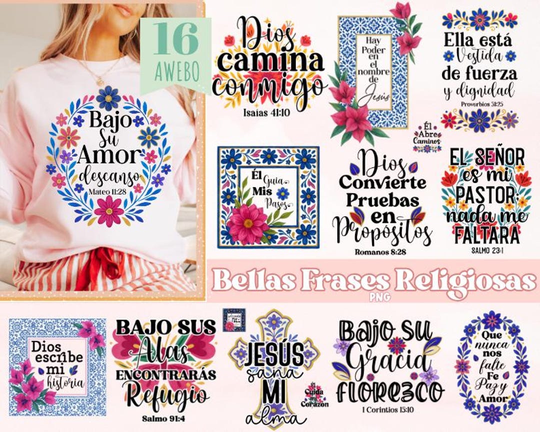 16 Spanish Christian PNG Bundle, Talavera Mexican Inspired Religious ...