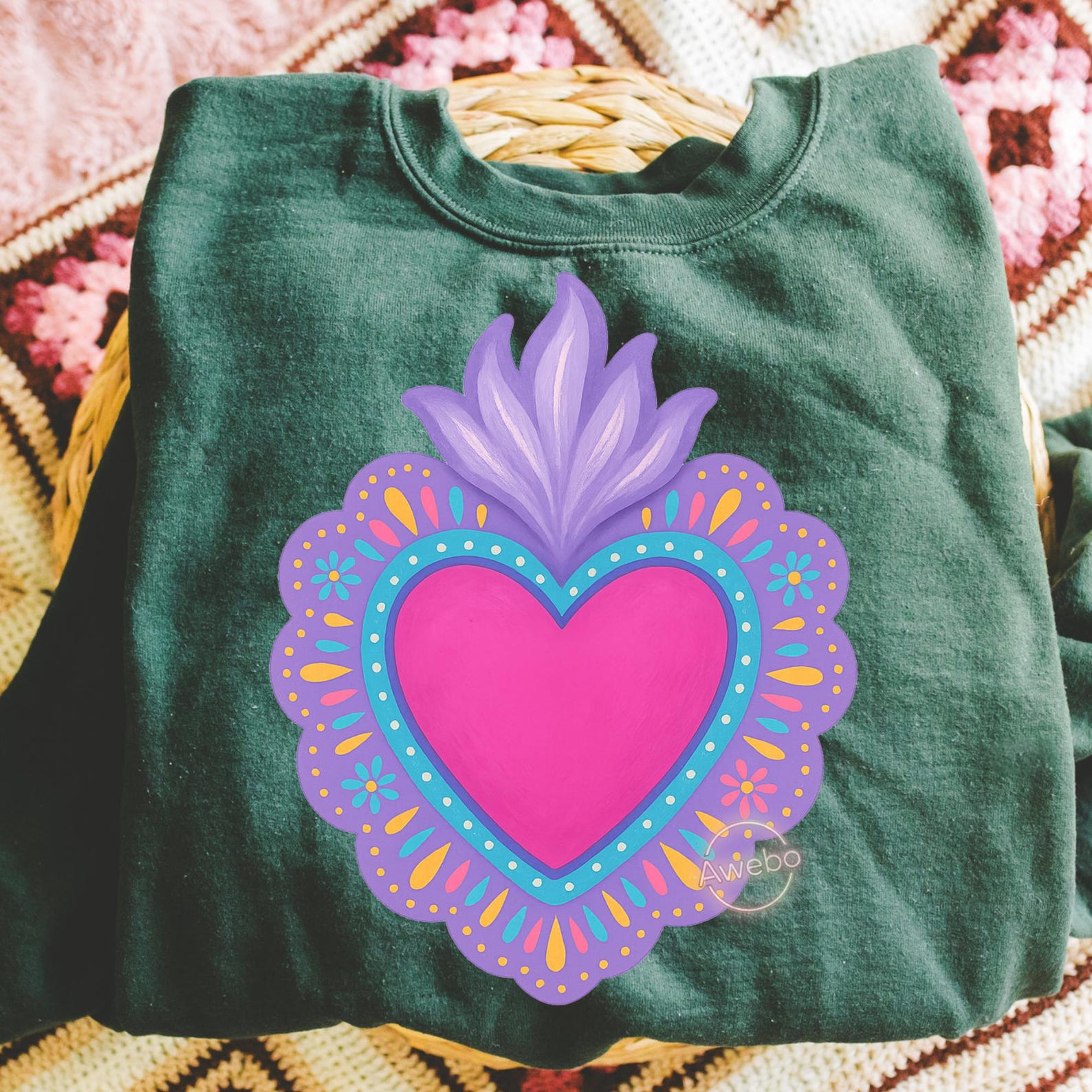Mexican Sacred Heart PNG Clipart: Folk Art Floral Design (digital ...