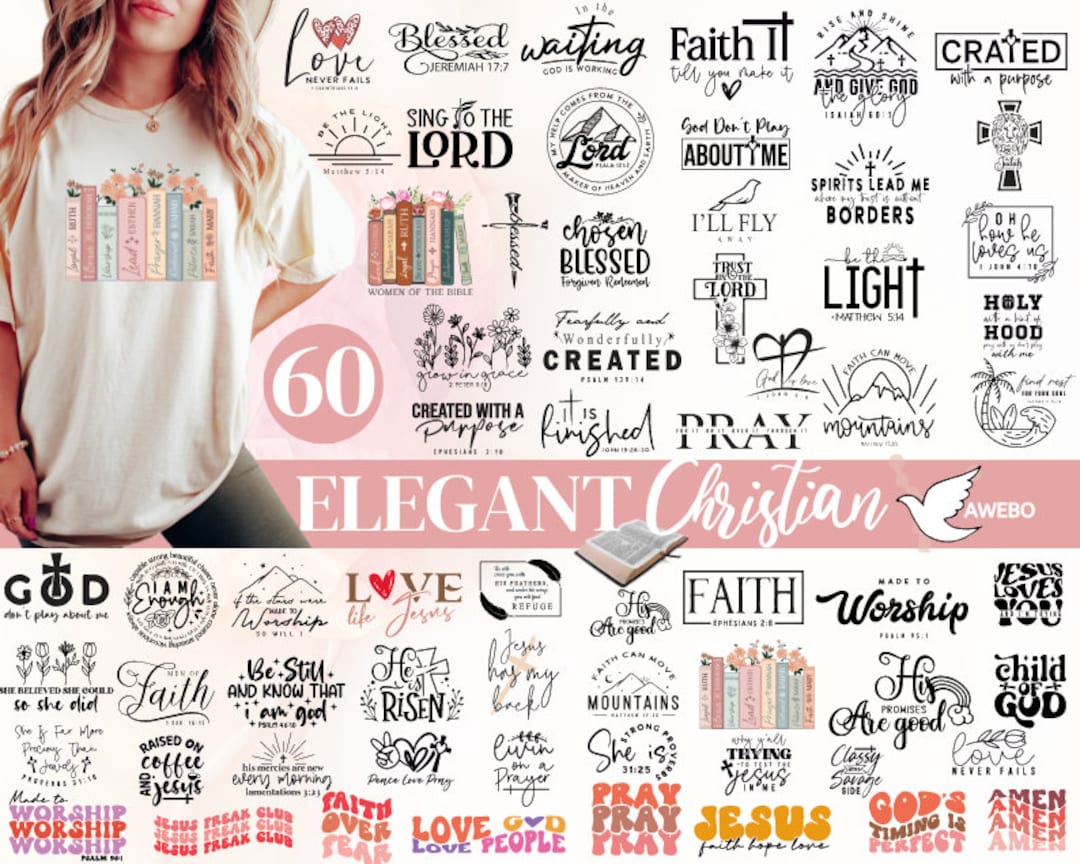 60 Christian SVG PNG Bundle Religious Svg Bundle Motivational Quotes ...