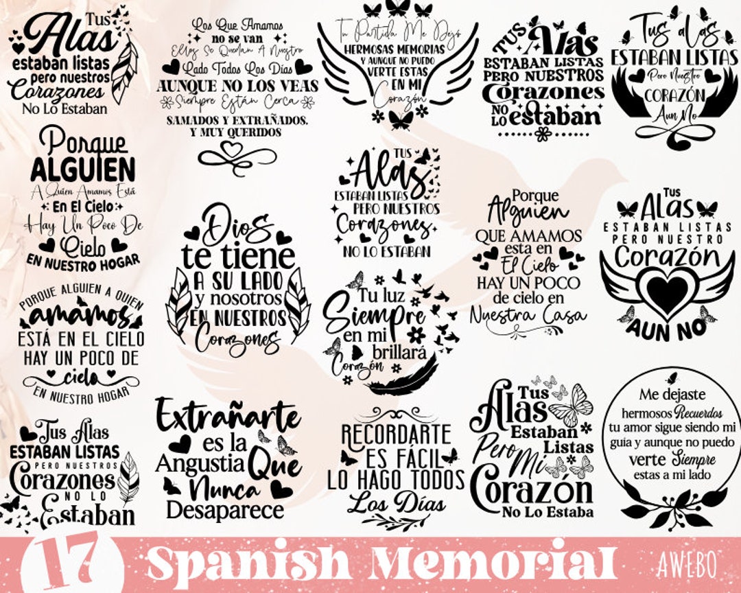 17 Spanish Memorial Svg Png Bundle, Memorial Lantern Svg , Remembrance ...