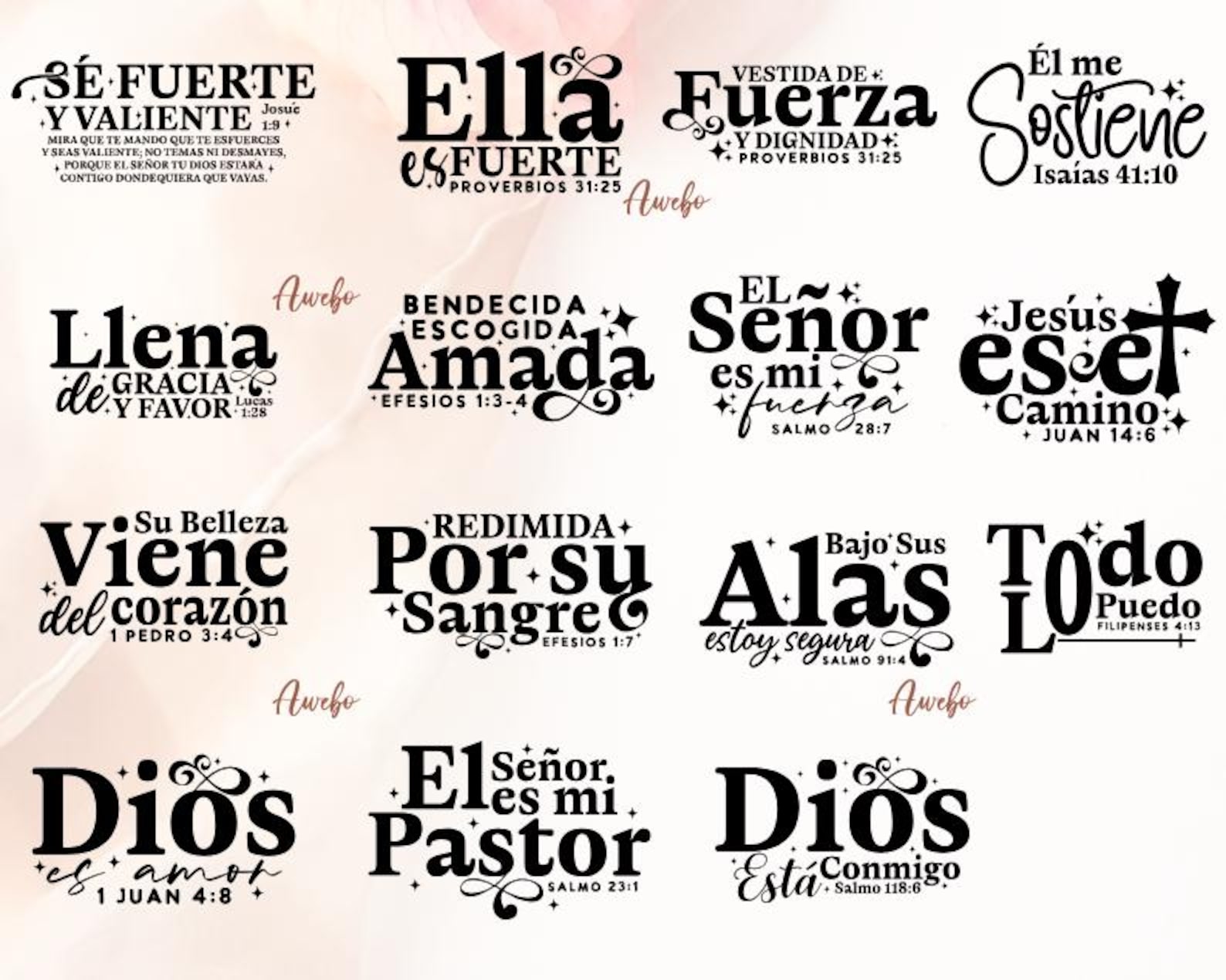 Frases Religiosas Español Svg | Versos Biblicos Espanish Svg | Dios ...