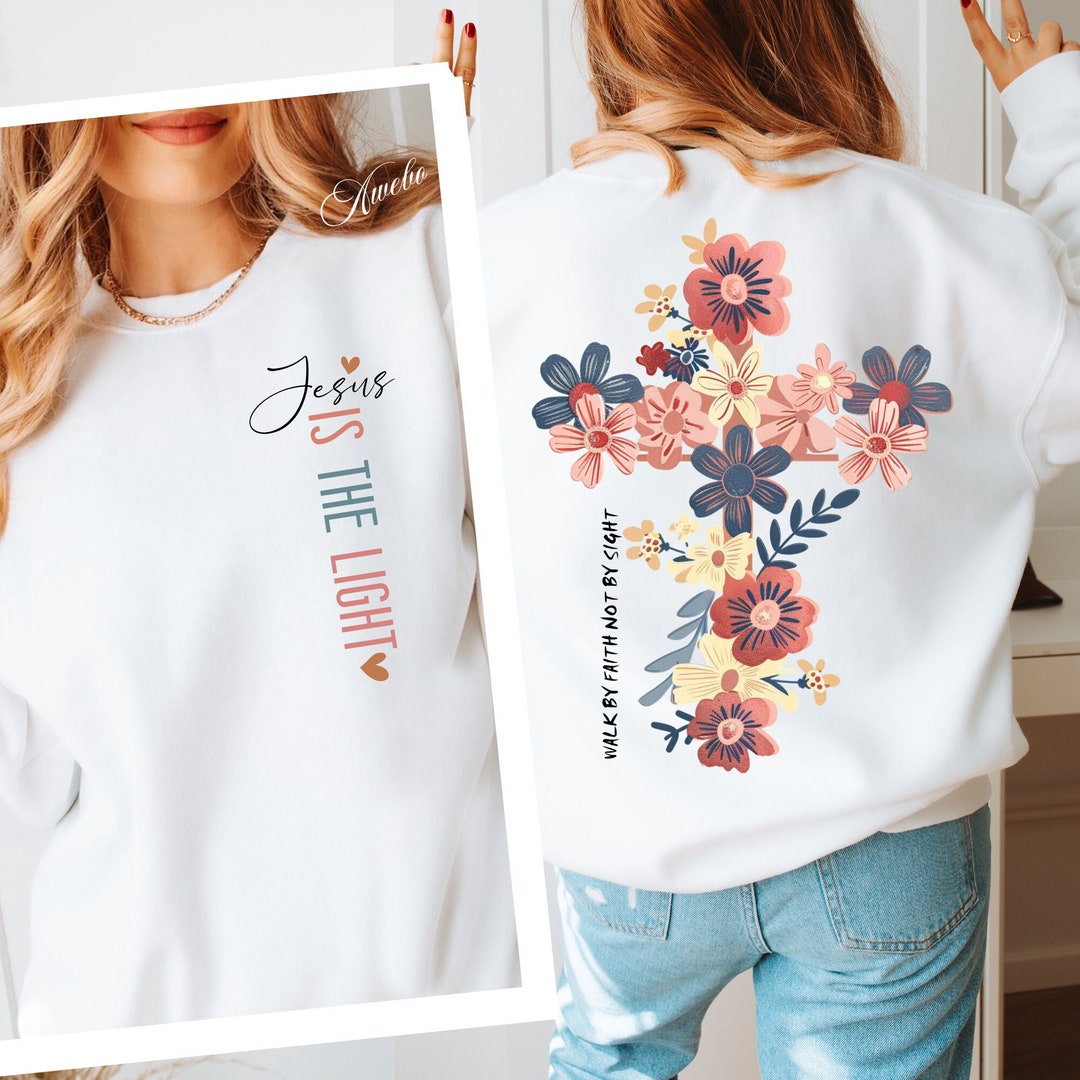 Floral Christian Shirt Png: Jesus is the Light, Bible Verse (digital ...