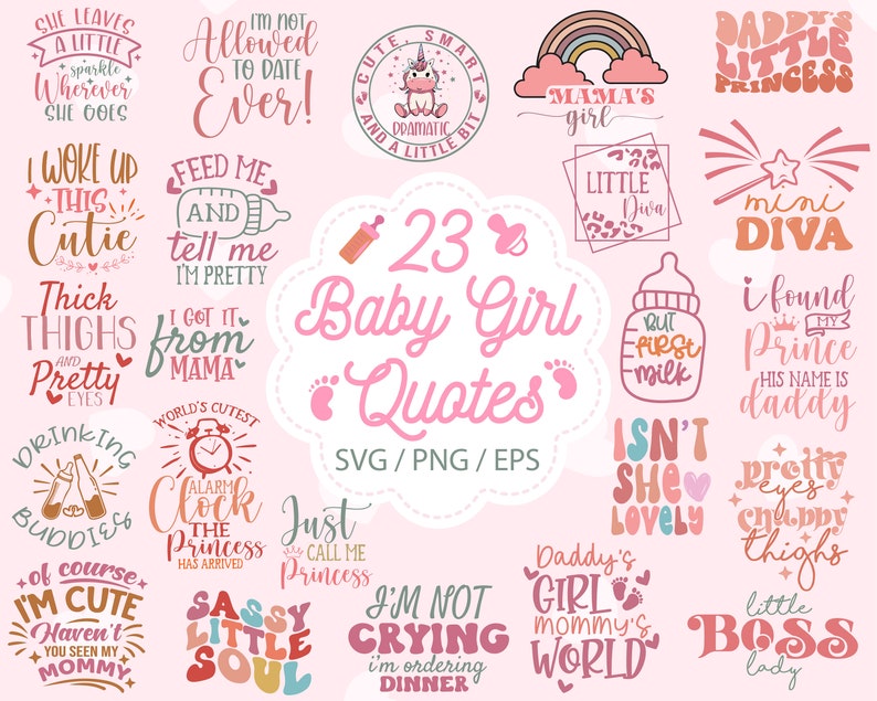 Little Girl SVG PNG Bundle Baby Sayings Svg Baby Girl - Etsy