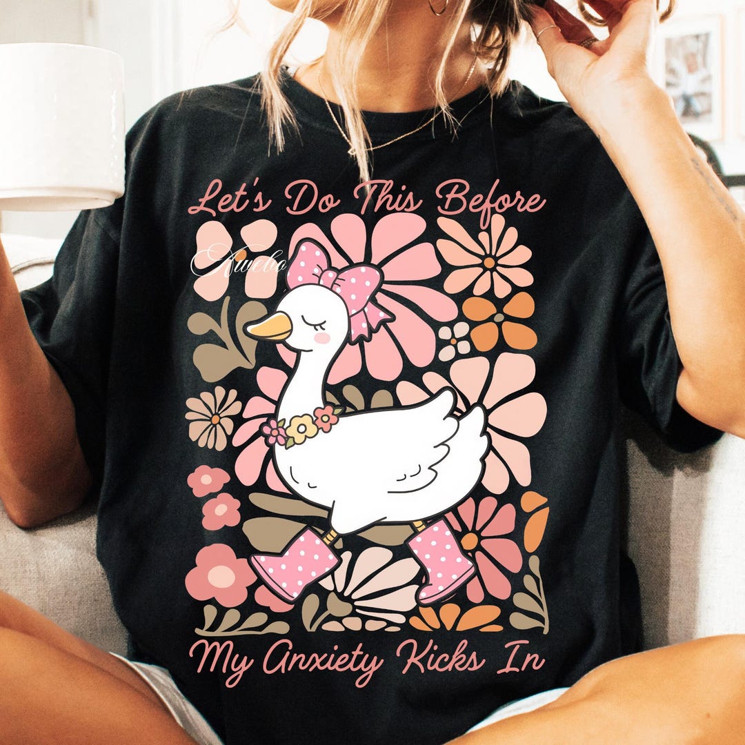 Boho Anxiety Goose PNG | Retro Funny Mental Health PNG | Boho Self Love ...