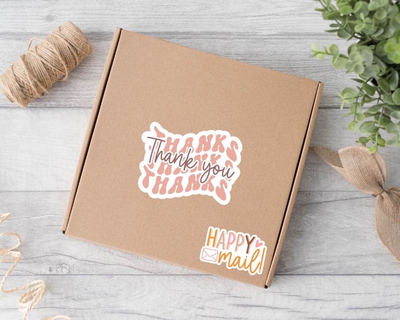 Boho Thank You Stickers SVG PNG Bundle Digital Thank You - Etsy