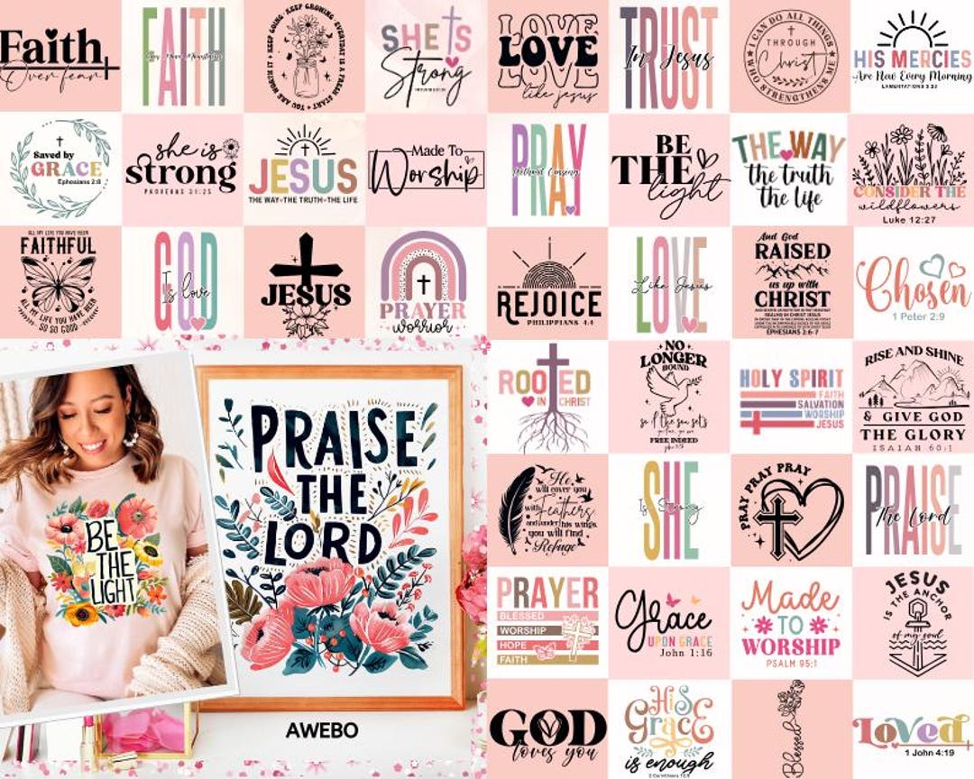 40 Boho Christian SVG PNG Bundle, Religious Svg, Bible Verse Svg, Jesus ...