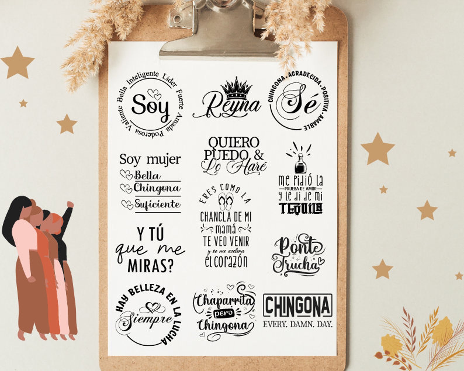 12 Latina SVG Design Bundle, Chingona Svg, Reyna Svg, Latina Png ...