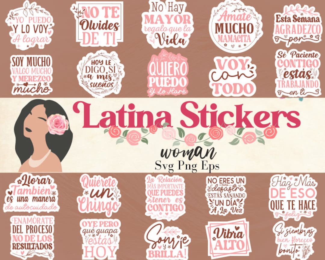 Latina Positive Bundle Stickers SVG PNG, Latina Stickers Svg, Spanish ...