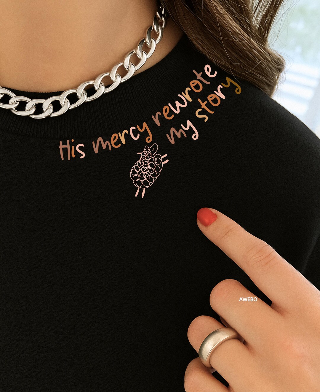 His Mercy Rewrote My Story PNG SVG | Christian Small Neck Shirt Design ...