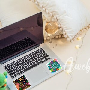11 Floral Motivational Latina Stickers PNG Bundle, Digital Printable ...