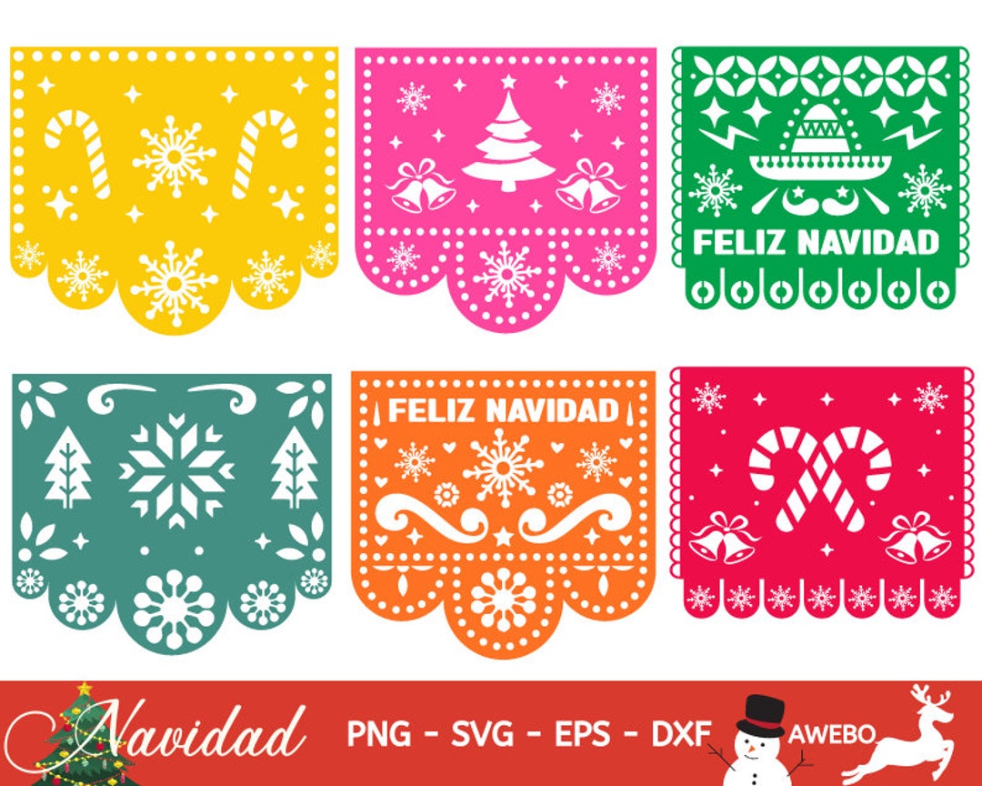 Mexican Papel Picado Svg Png Clipart Mexican Christmas Svg Feliz ...