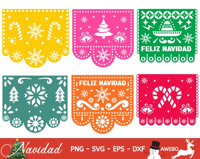 FELIZ NAVIDAD Papel Picado Banners Christmas Decorations Ready Made - Etsy