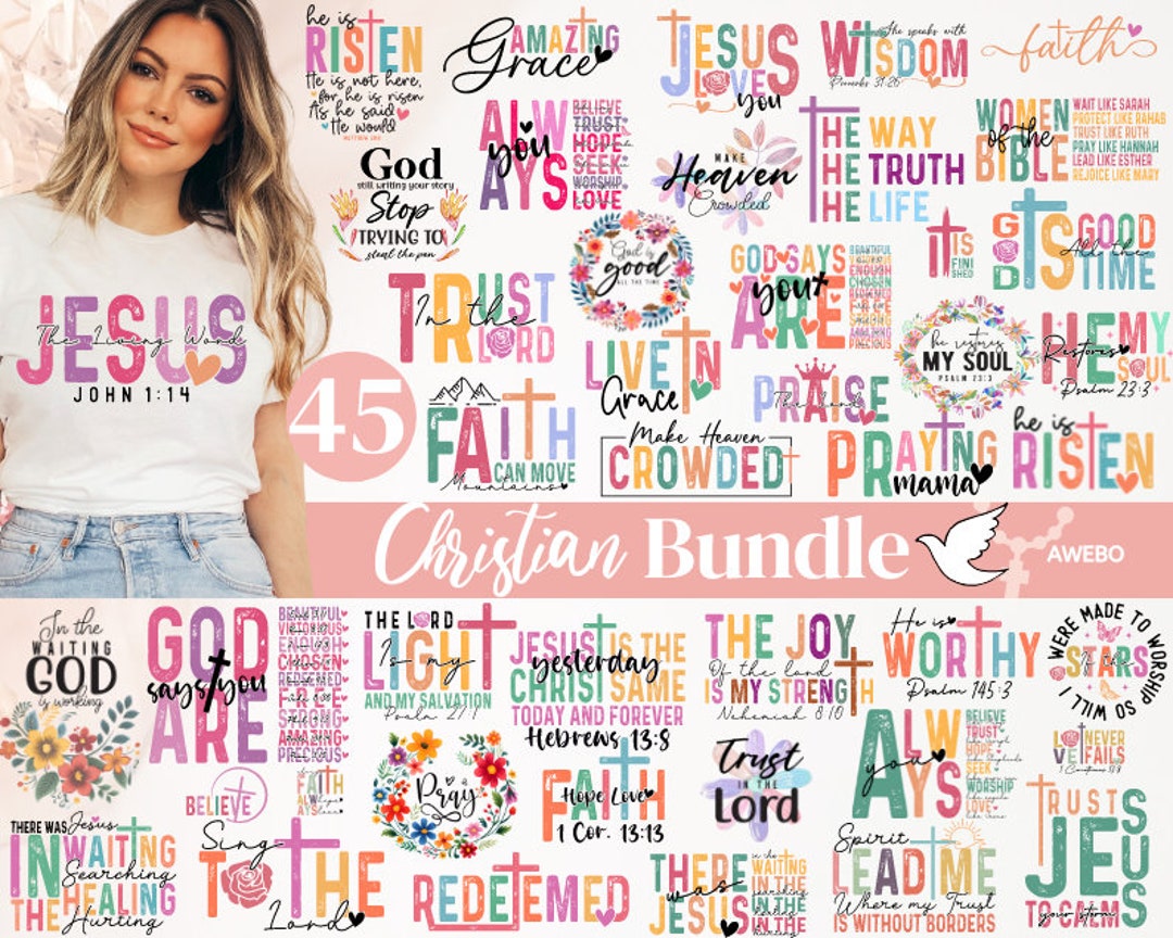 Colorful Christian Svg Png Bundle, Bible Verse Svg, Scripture Svg ...