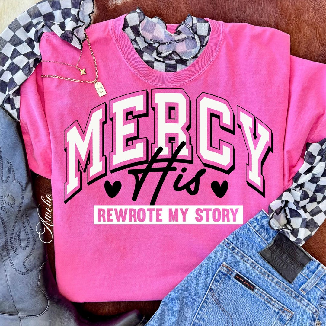 His Mercy Rewrote My Story Svg Png, Bible Verse Svg, Retro Christian ...