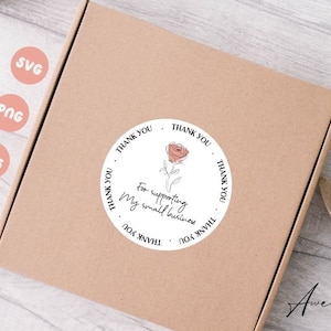 Boho Thank You Stickers SVG PNG Bundle | Digital Thank You Printable ...