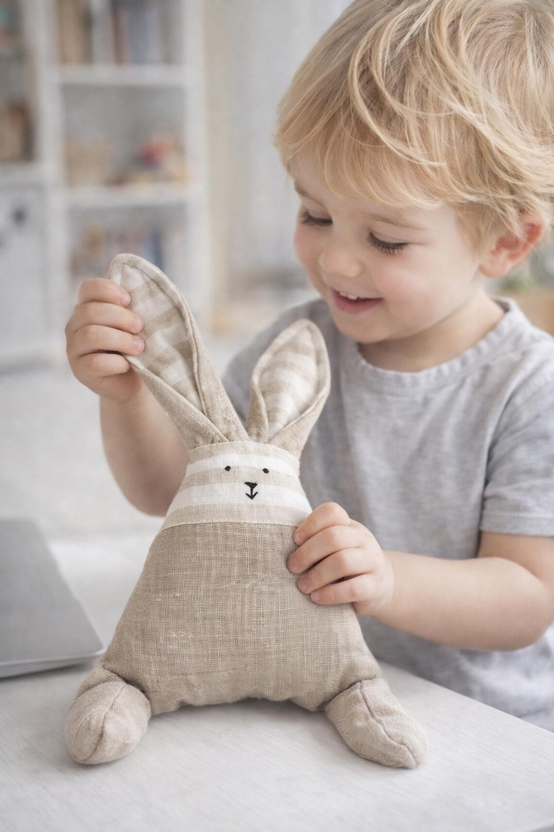 Bunny Sewing Pattern PDF, Stuffed Rabbit Plush Toy Template, DIY Fabric ...